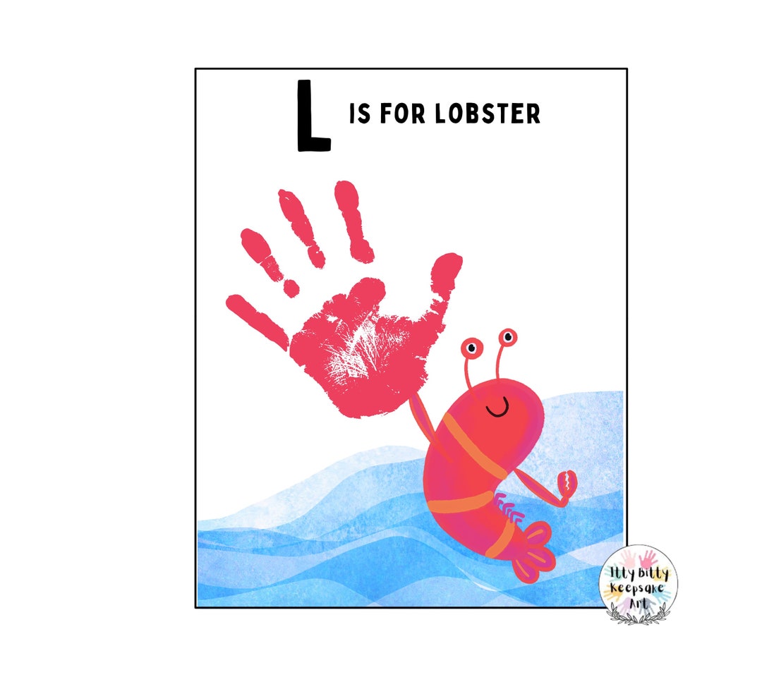 L is for Lobster Handprint Template / Letter L / DIY Alphabet Craft ...