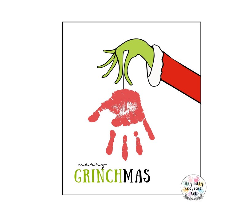 Winter Christmas Handprint Footprint Art Bundle: DIY Holiday Keepsake ...