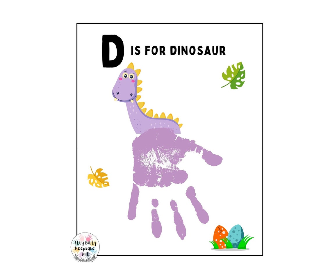 D is for Dinosaur Handprint Template / Letter D / DIY Alphabet Craft ...