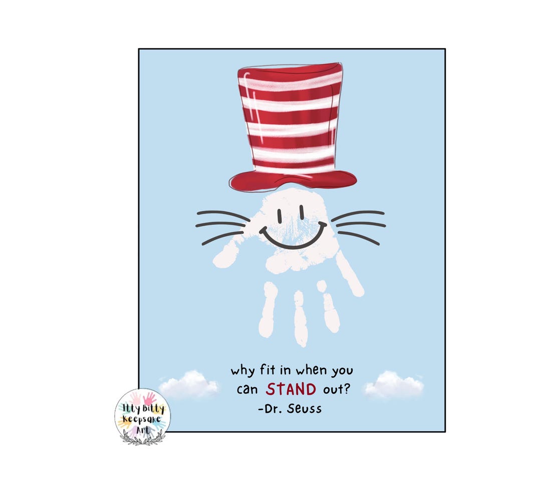 Cat in the Hat Handprint Art Craft / Read Across America / Dr. Seuss ...