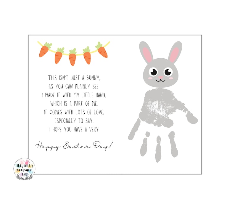 Easter Handprint Craft / Spring Handprint Art/ Bunny Poem Preschool ...