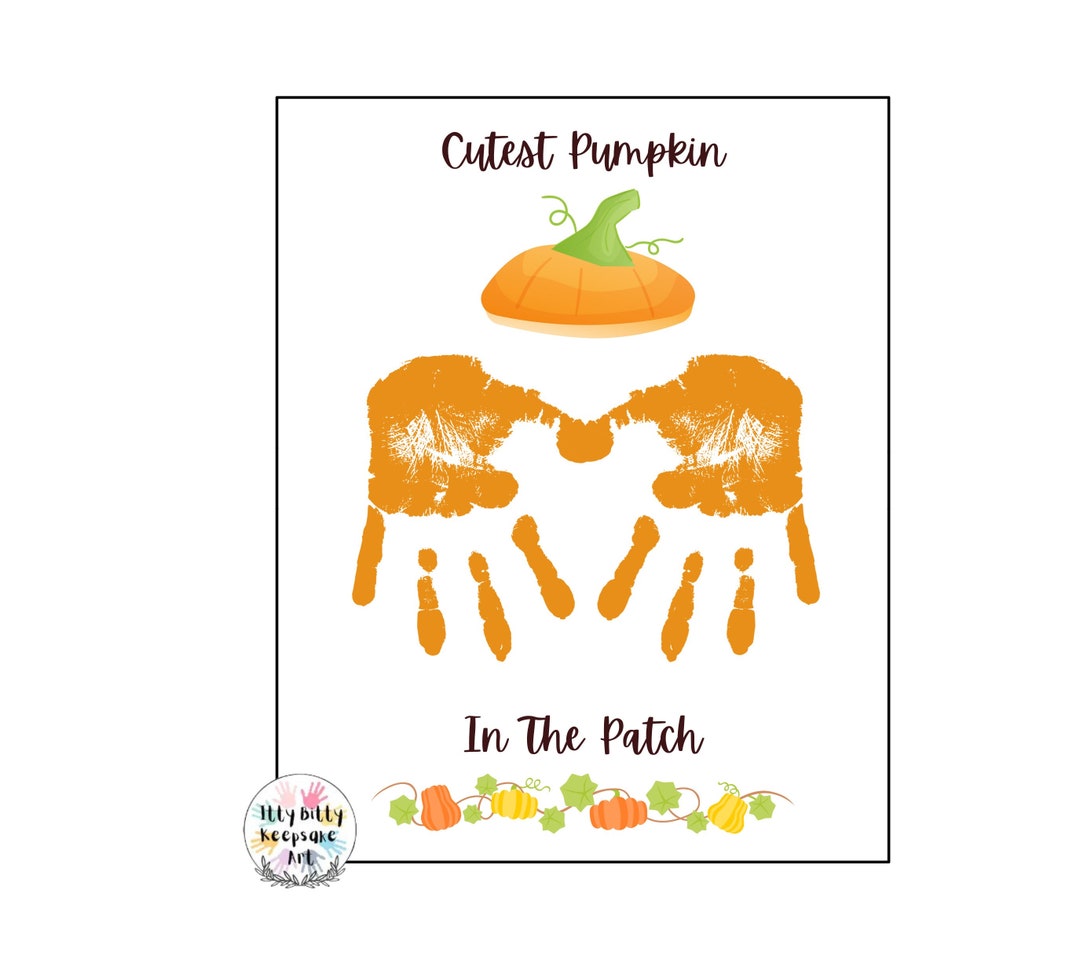 Pumpkin Handprint Craft: Fall Toddler Keepsake (digital Download) - Etsy