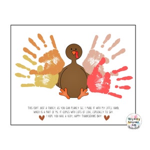 Thanksgiving Turkey Handprint Art Template (digital Download) - Etsy