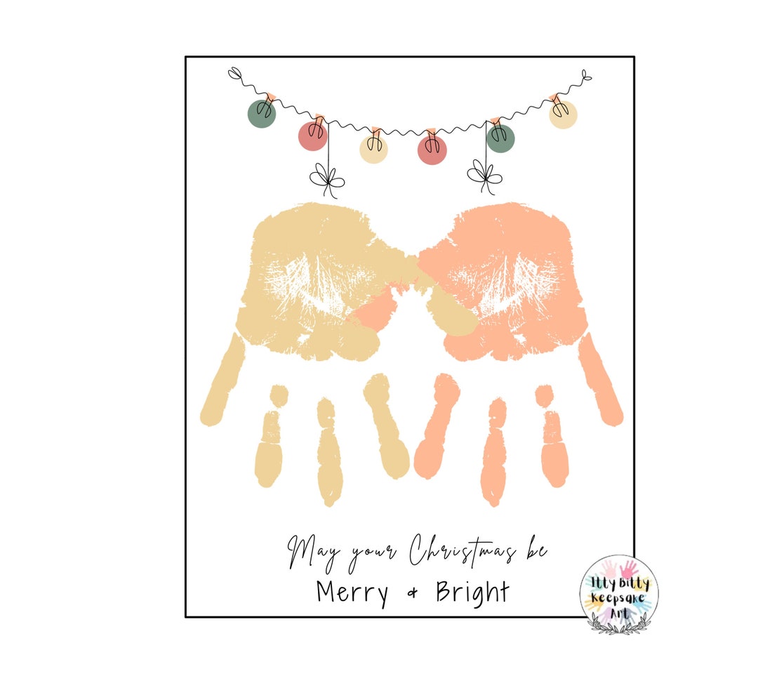 Christmas Lights Handprint Template / Winter Handprint Art / Preschool ...