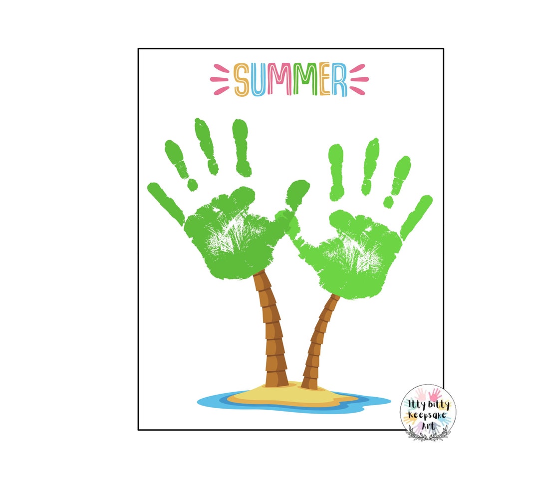Summer Palm Tree Handprint Art: Toddler Keepsake (digital Download) - Etsy