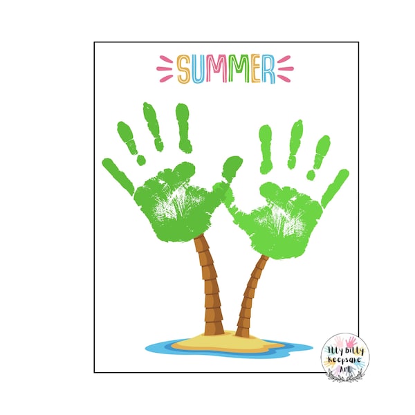 Palm Tree Handprint Art - Etsy