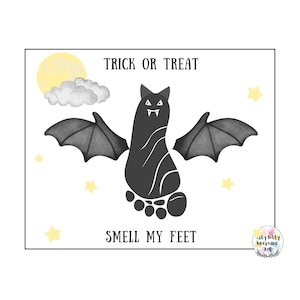 Bat Footprint Art: Trick or Treat Halloween Craft (digital Download) - Etsy