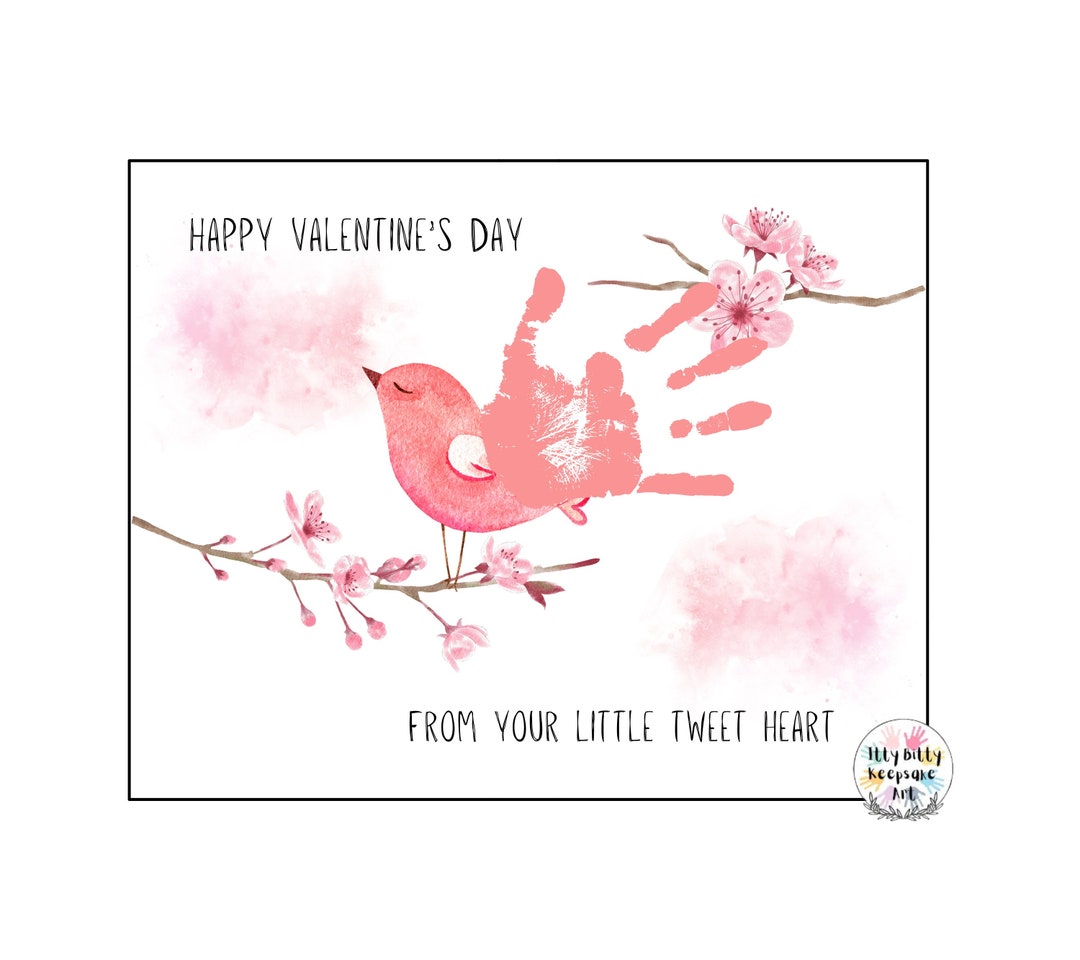 Valentine's Day Bird Handprint Art Crafts / Sweethearts Crafts/ DIY ...