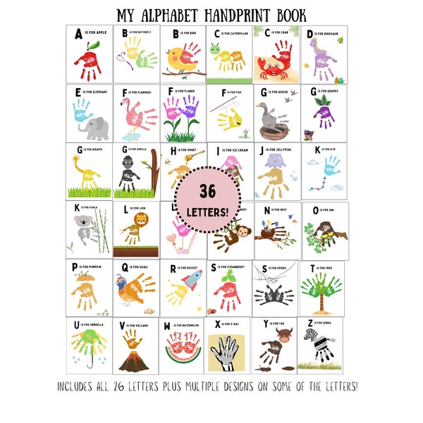 Handprint Alphabet - Etsy