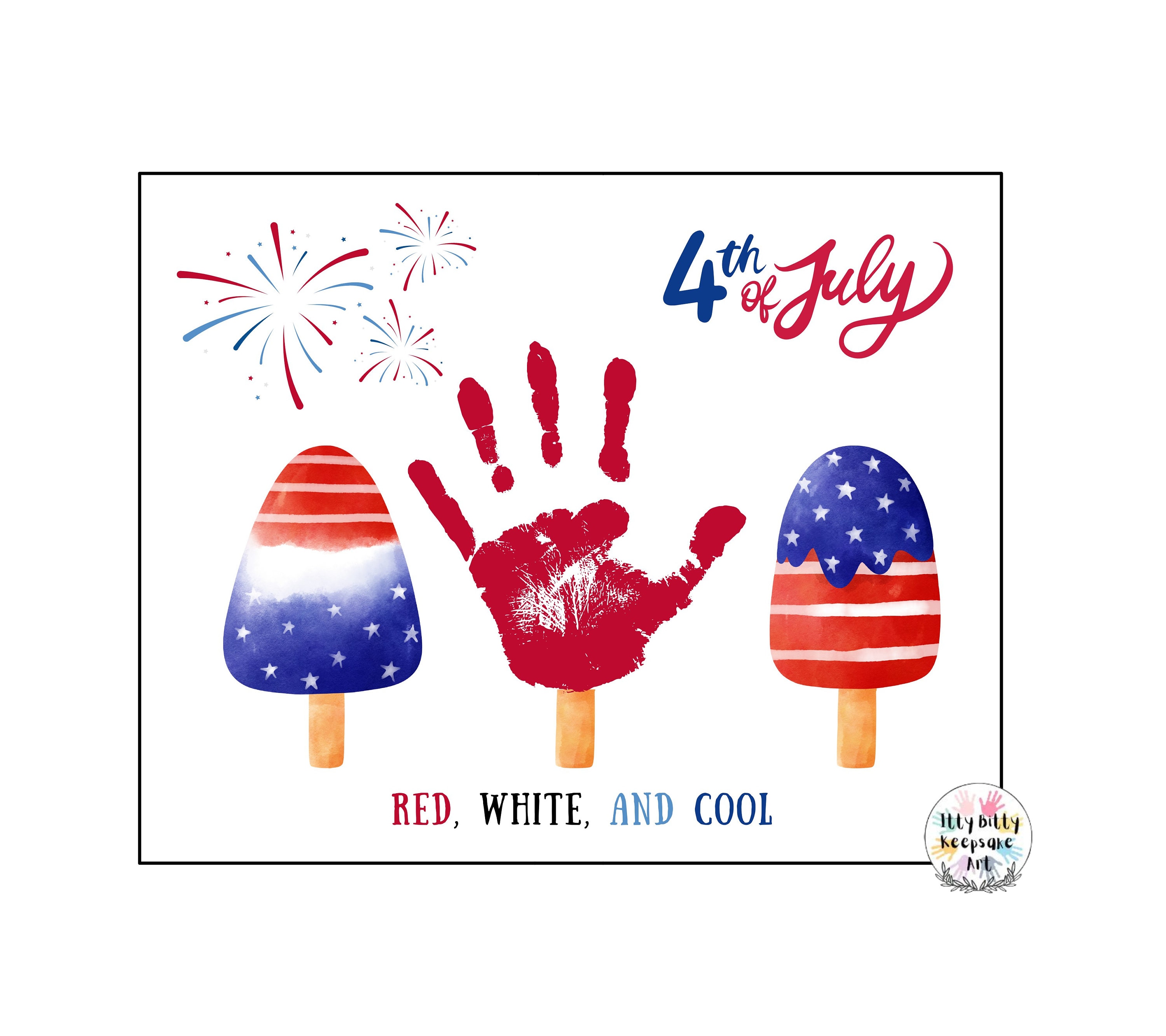 Fourth of July Handprint Craft Printable Template / Summer Crafts ...