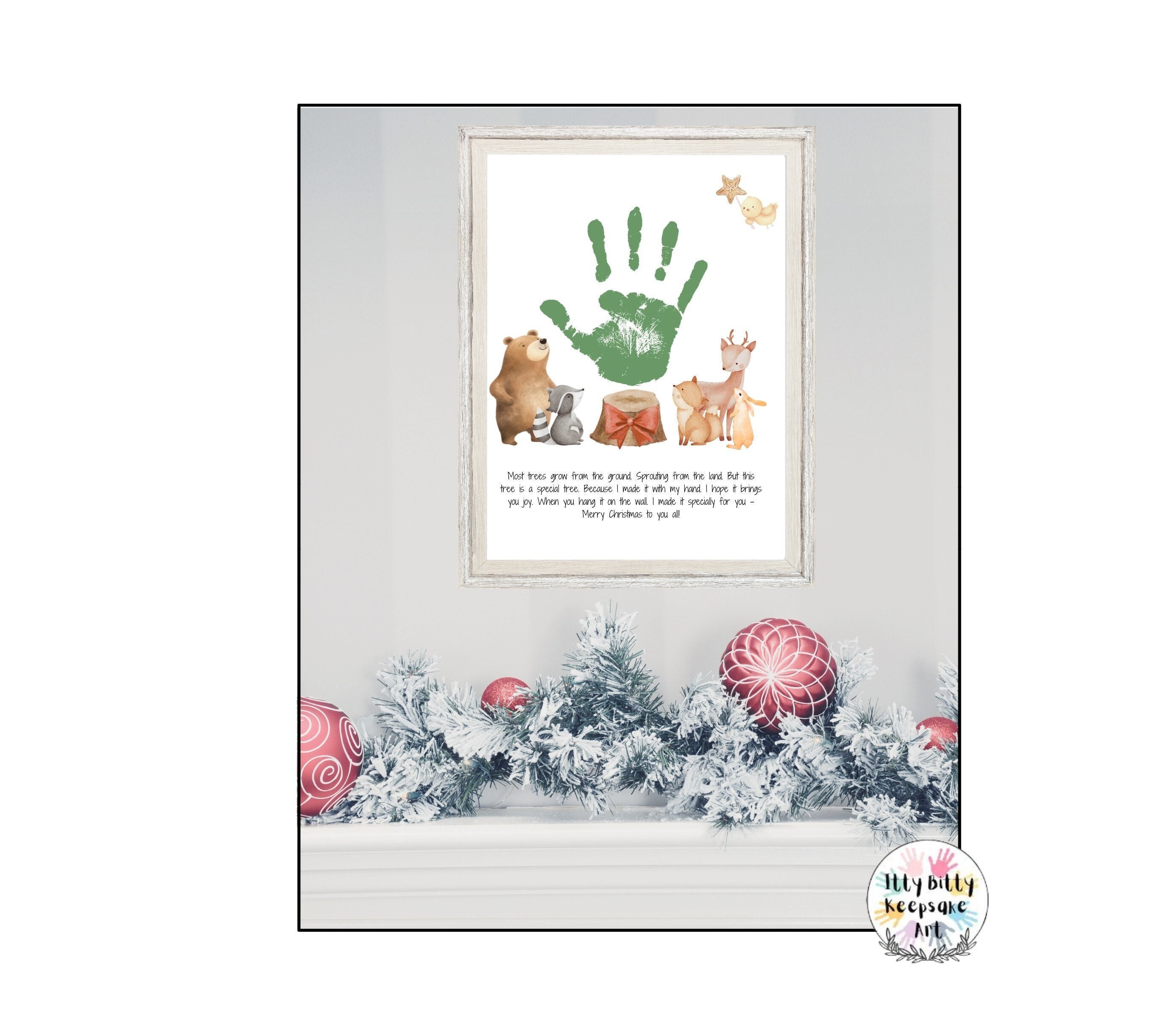 Woodland Christmas Handprint Template / Christmas Crafts / Preschool ...