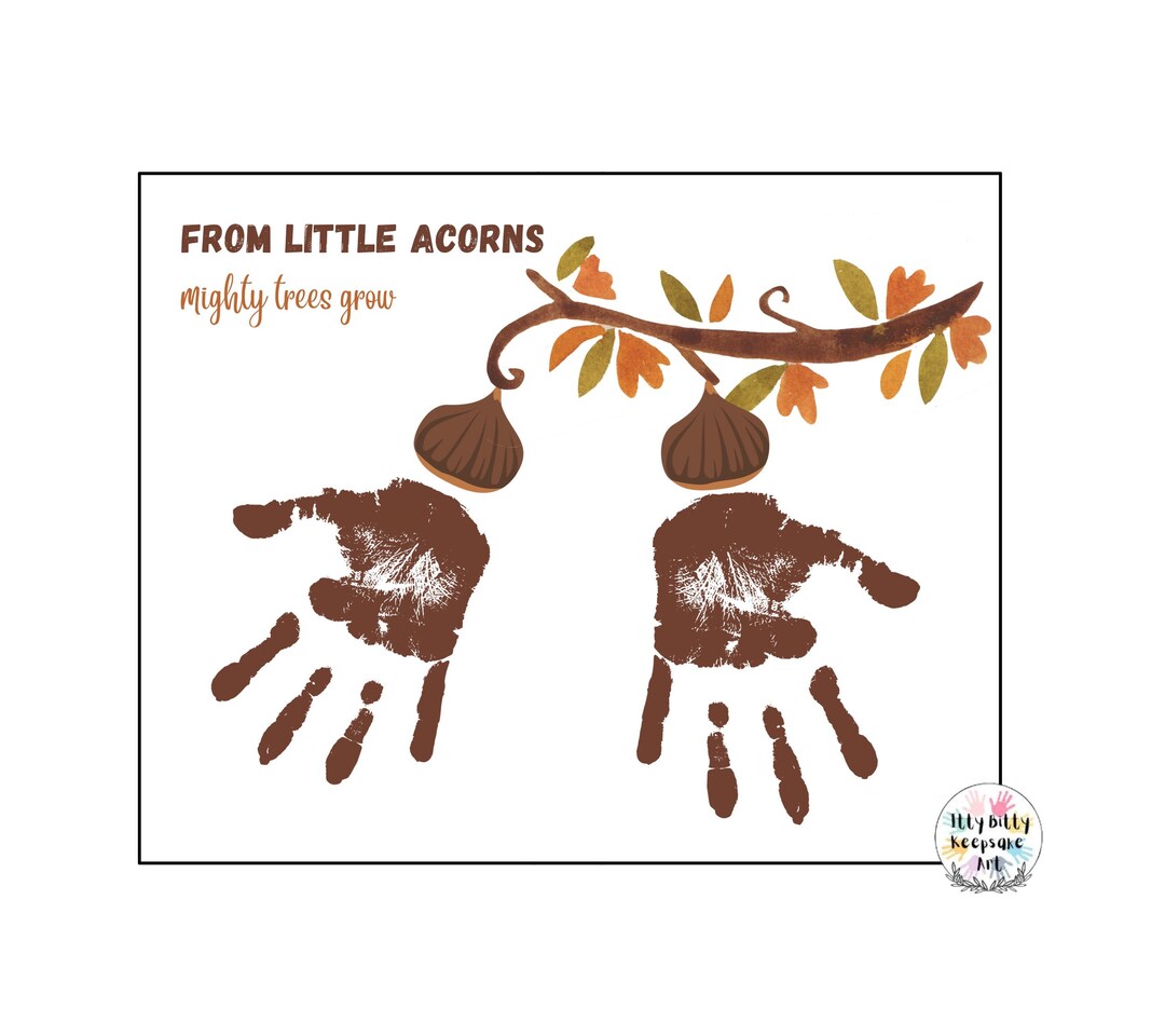 Fall Acorn Tree Handprint Art Template: Kids DIY Craft (digital ...