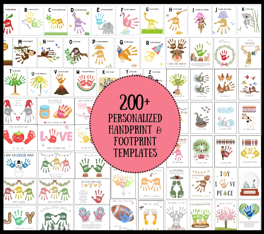 Handprint Footprint Art: 200+ DIY Craft Templates (digital Download) - Etsy