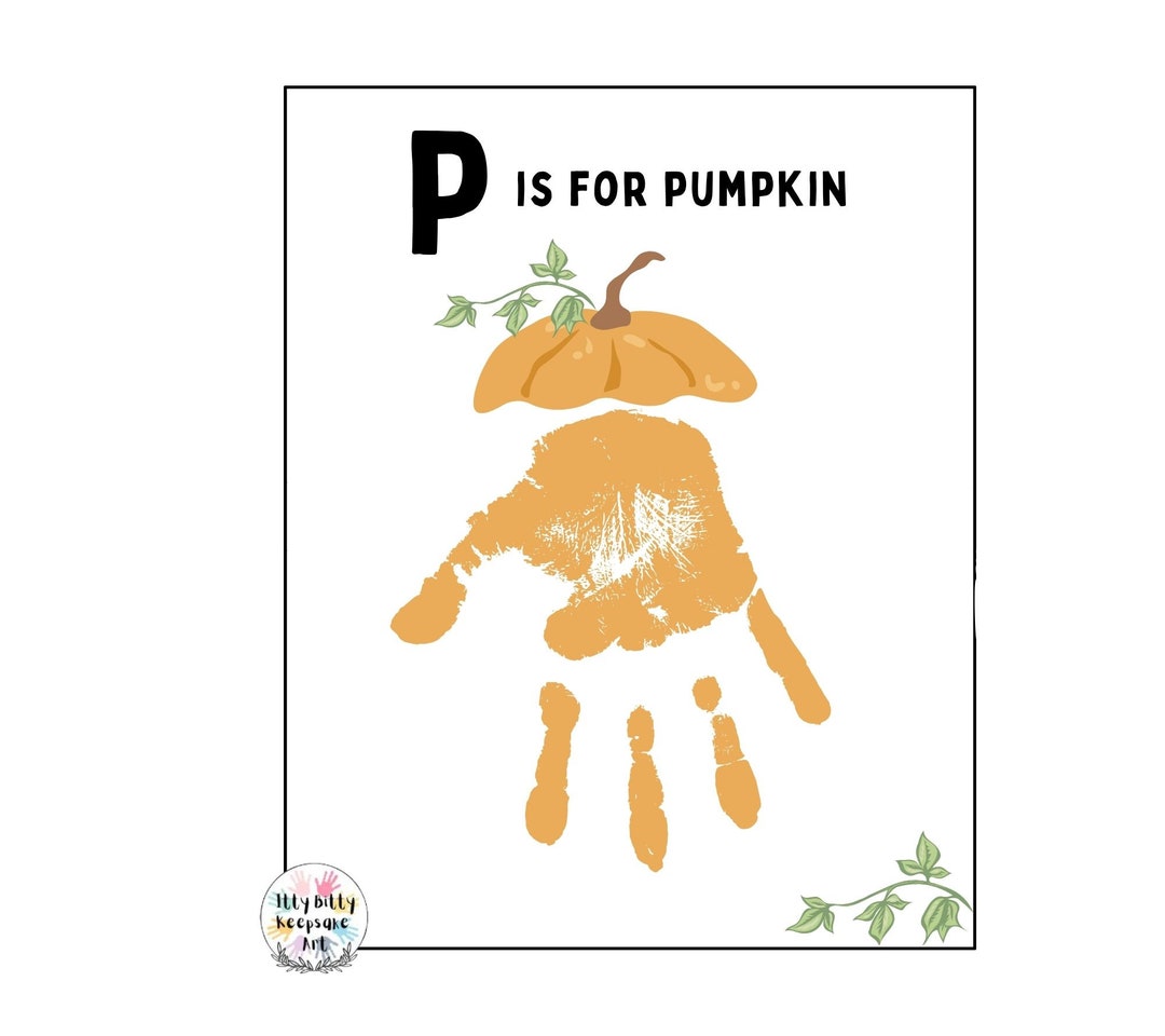 P is for Pumpkin Handprint Template / Letter P / DIY Alphabet Craft ...