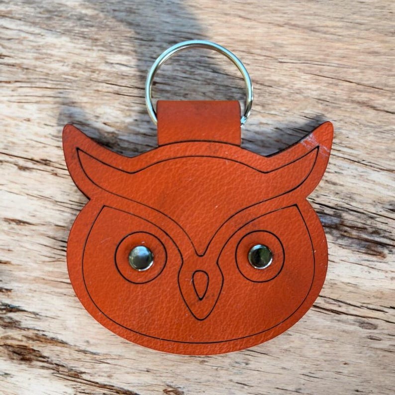 Leather Animal Keychain SVG: Fox, Raccoon, Owl Designs (digital File ...