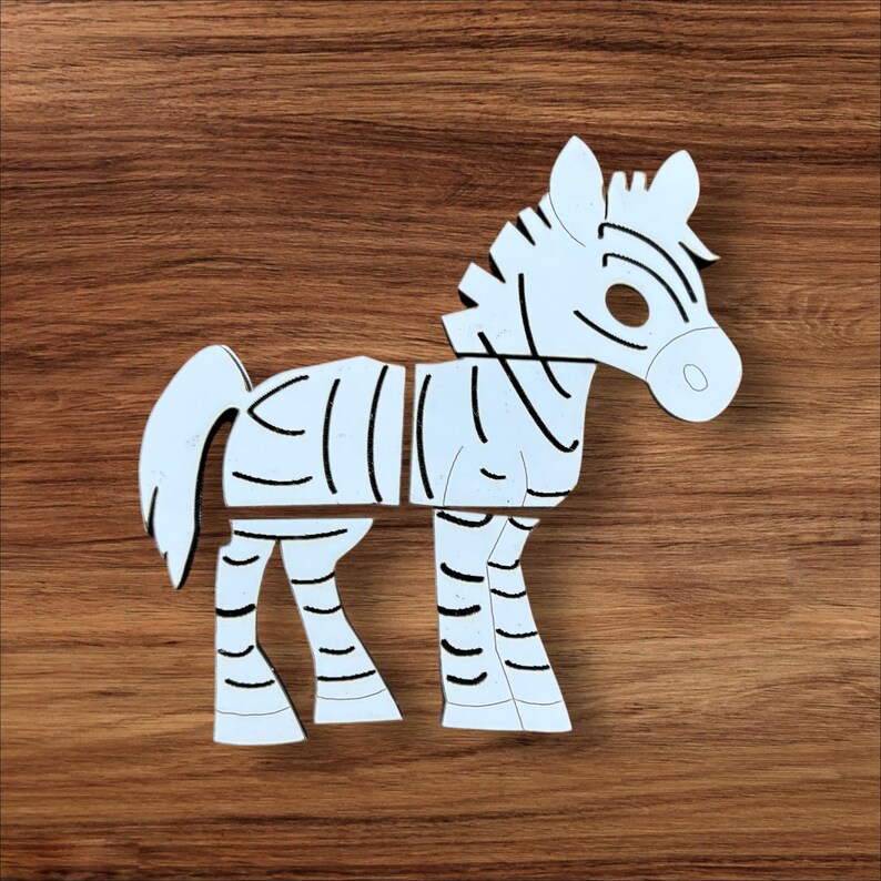 Articulated Zebra, Horse, Unicorn Fidget Toy Laser Cut File (digital ...