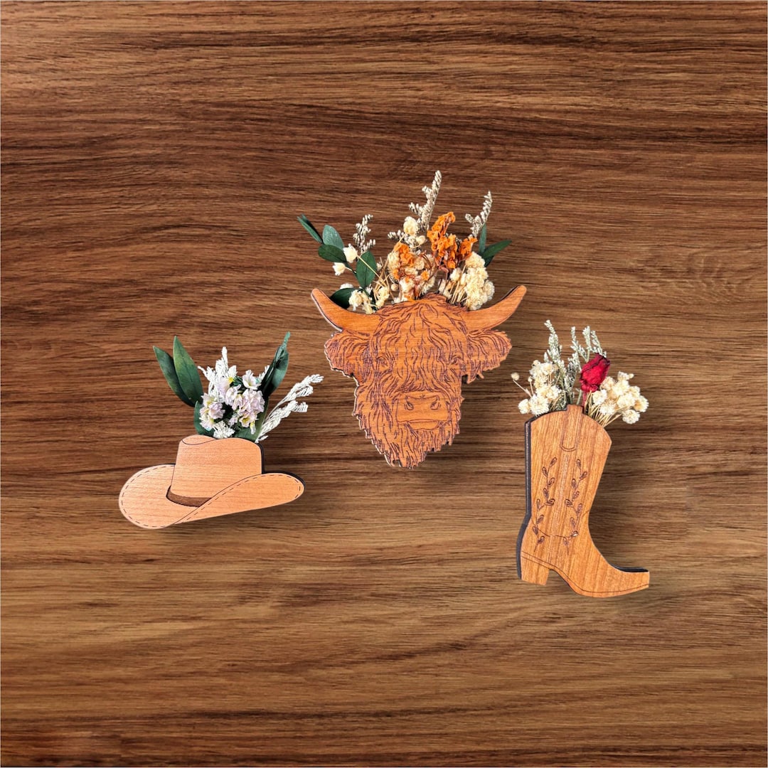 Western Laser Cut File: Cowboy Boot, Highland Cow, Cowboy Hat (digital ...