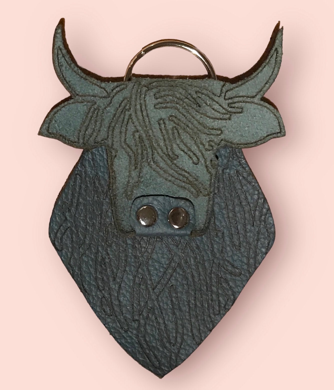 Highland Cow Leather Key Ring SVG File: Laser Cut Charm (digital ...