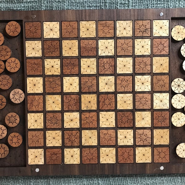 Wood Checker Board - Etsy