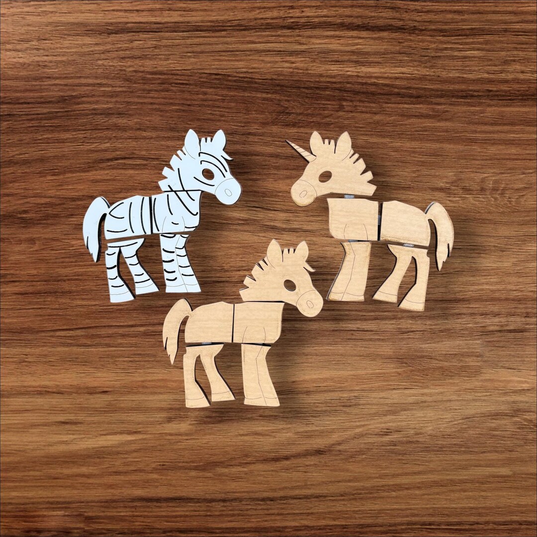 Flexible Zebra, Horse, Unicorn | Fidget Toy | Flexible Laser SVG ...