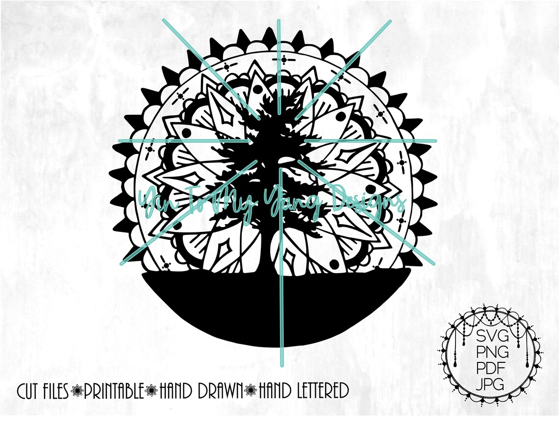 Tree Mandala SVG, Tree Art SVG, Tree SVG, Silhouette Cameo, Cricut ...