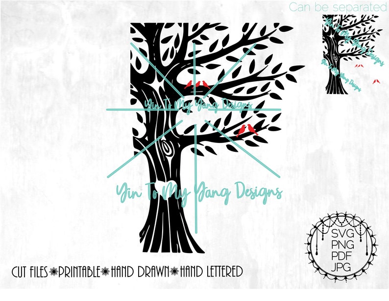 Tree With Carved Heart SVG, Initials Tree SVG, Silhouette Cameo, Cricut ...