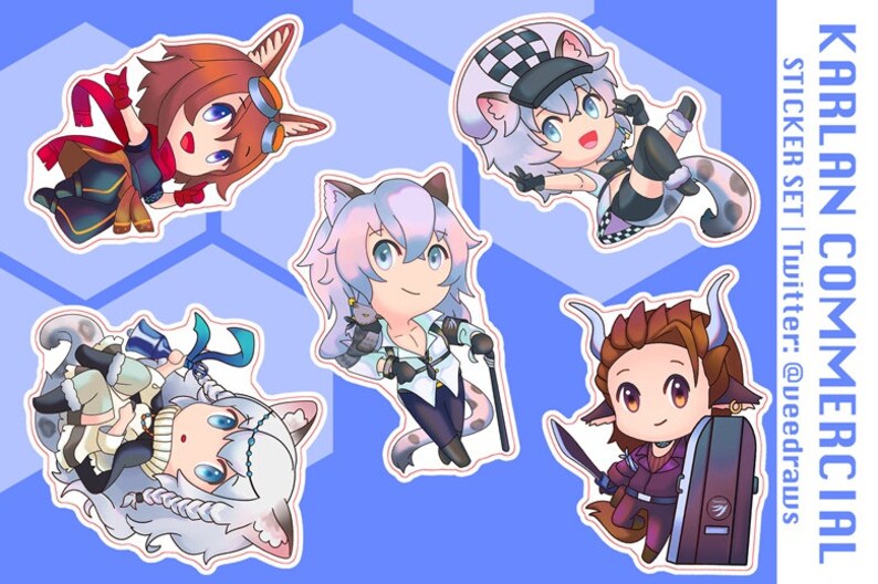 Hojas de calcomanías de Arknights Sui Siblings Karlan - Etsy México