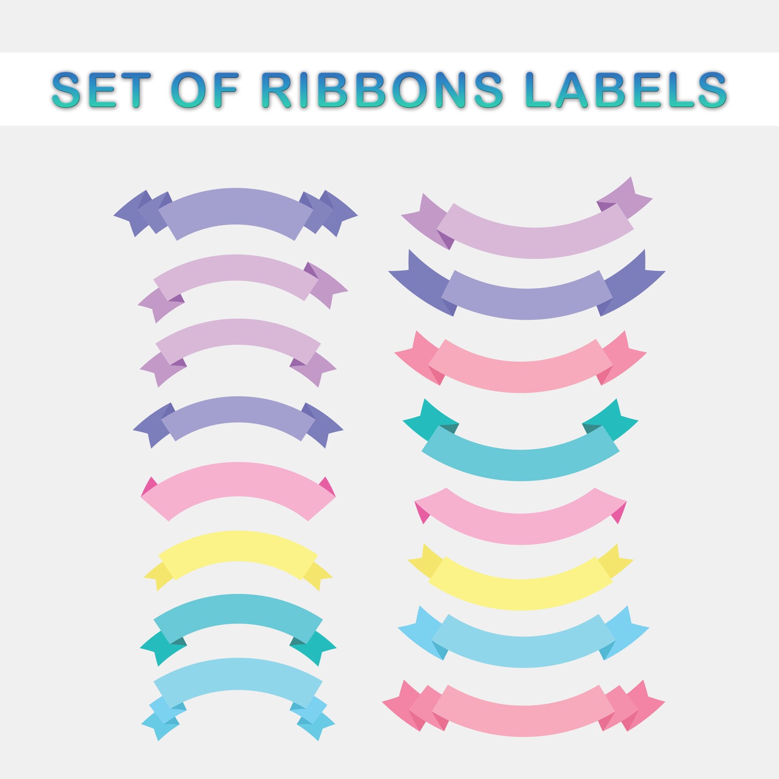 Set of ribbon labels SVG & EPS files | Etsy