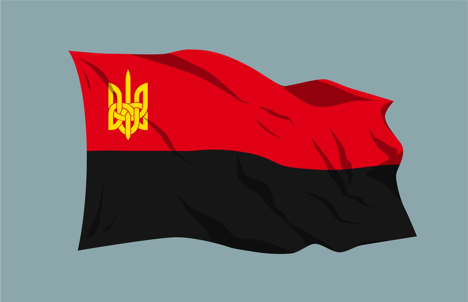 Ukrainian Waving Military Rebel Flag Vector Editable Banner Ribbon ...