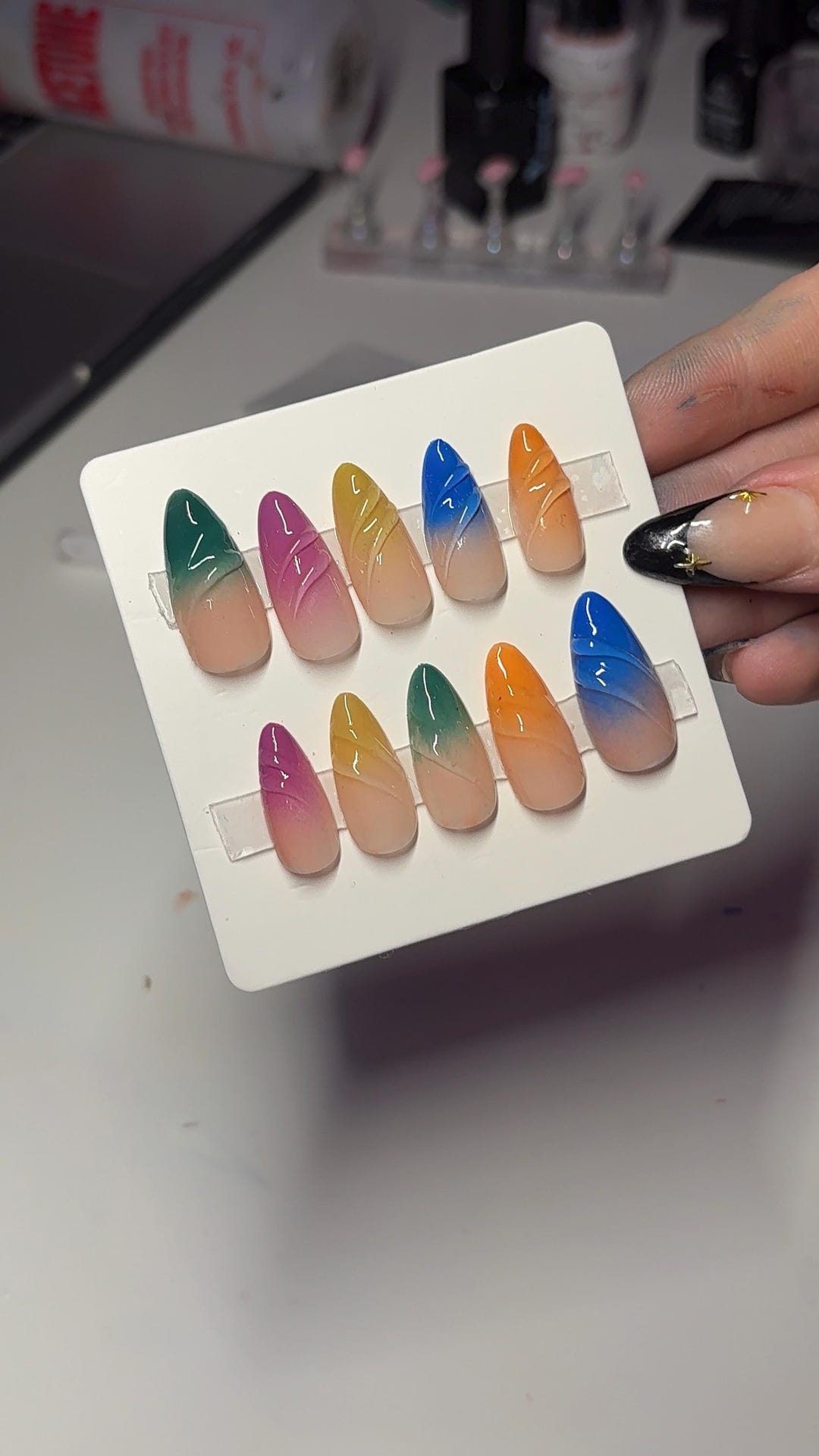 PRESS ON NAILS - Rainbow Dash- Nails at Home, Gelx, Acrylic Nails ...