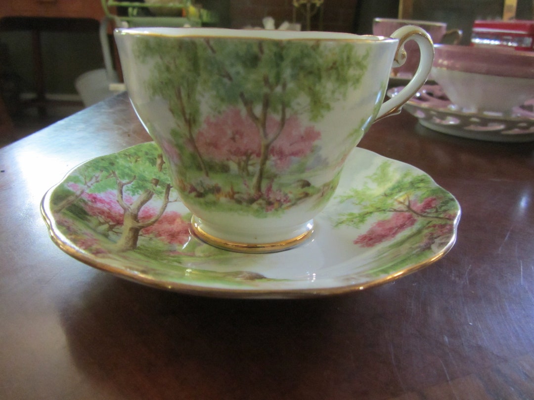Tea Cup and Saucer springs Gift Pattern England - Etsy