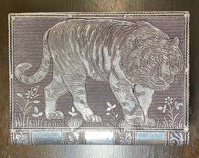 Vintage Tiger Trinket Box, Small Tiger Jewelry Box, Handmade Jewelry ...