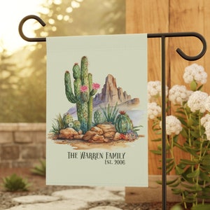 Custom Cactus Garden House Banner, Saguaro Cactus Garden Flag, Arizona ...