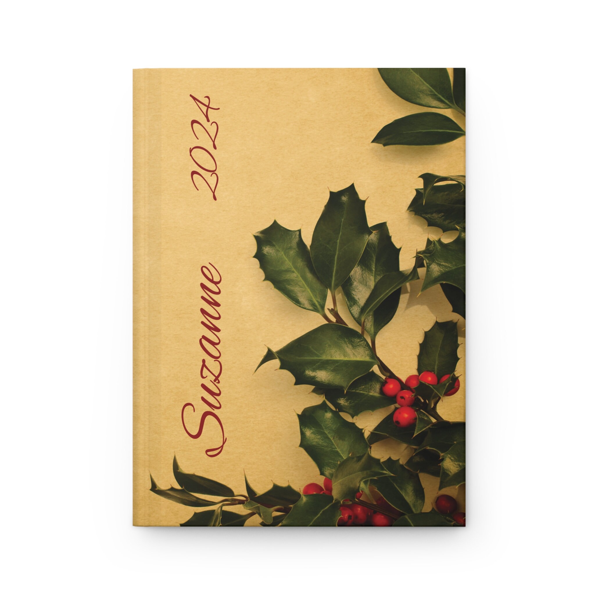 Holly Birth Month Name Journal, Custom Floral Journal, December ...
