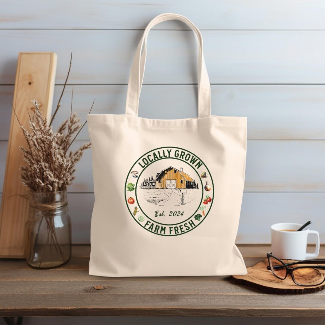 Personalized Grocery Tote Bag Gift, Farm Fresh Vegetables Canvas Tote ...