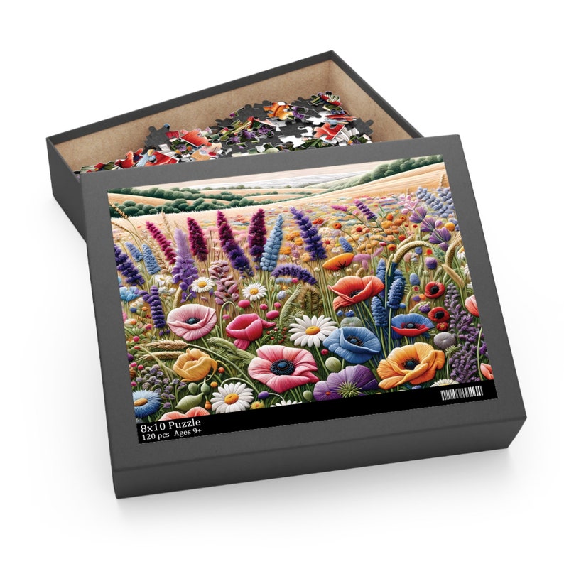 Field of Wildflowers Puzzle, Embroidered Flowers, Puzzle 500 Piece ...