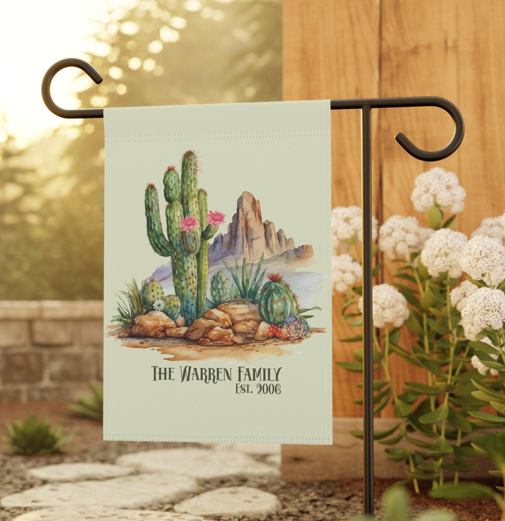 Custom Cactus Garden House Banner, Saguaro Cactus Garden Flag, Arizona ...