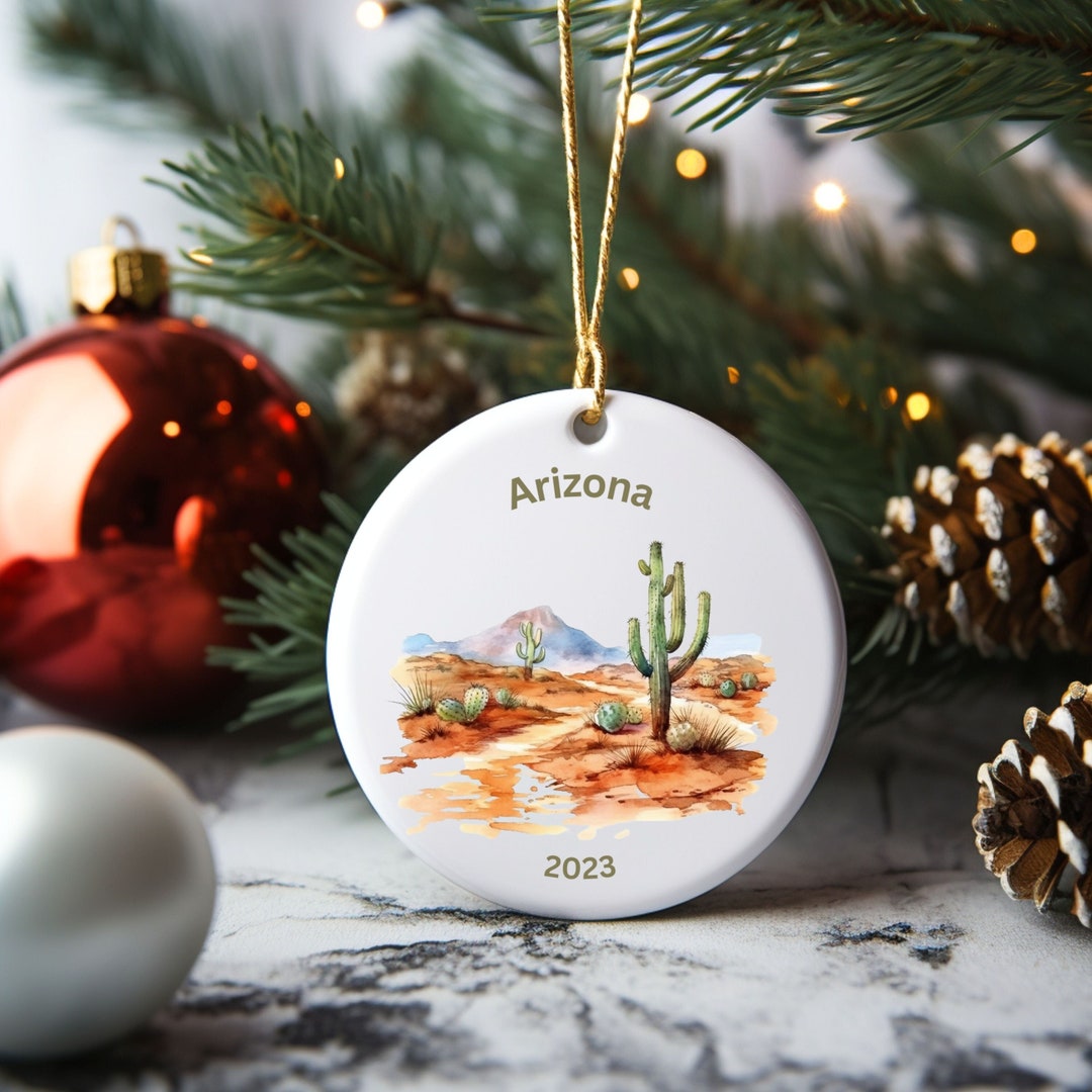 Arizona Cactus Christmas Ornament, Phoenix Desert Landscape Tree Decor ...