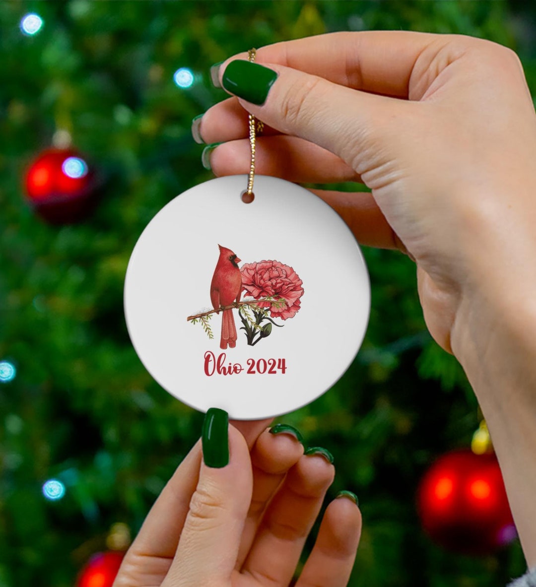 Ohio Custom Ornament Gift, Ohio Travel Souvenir, Vacation Ornament ...