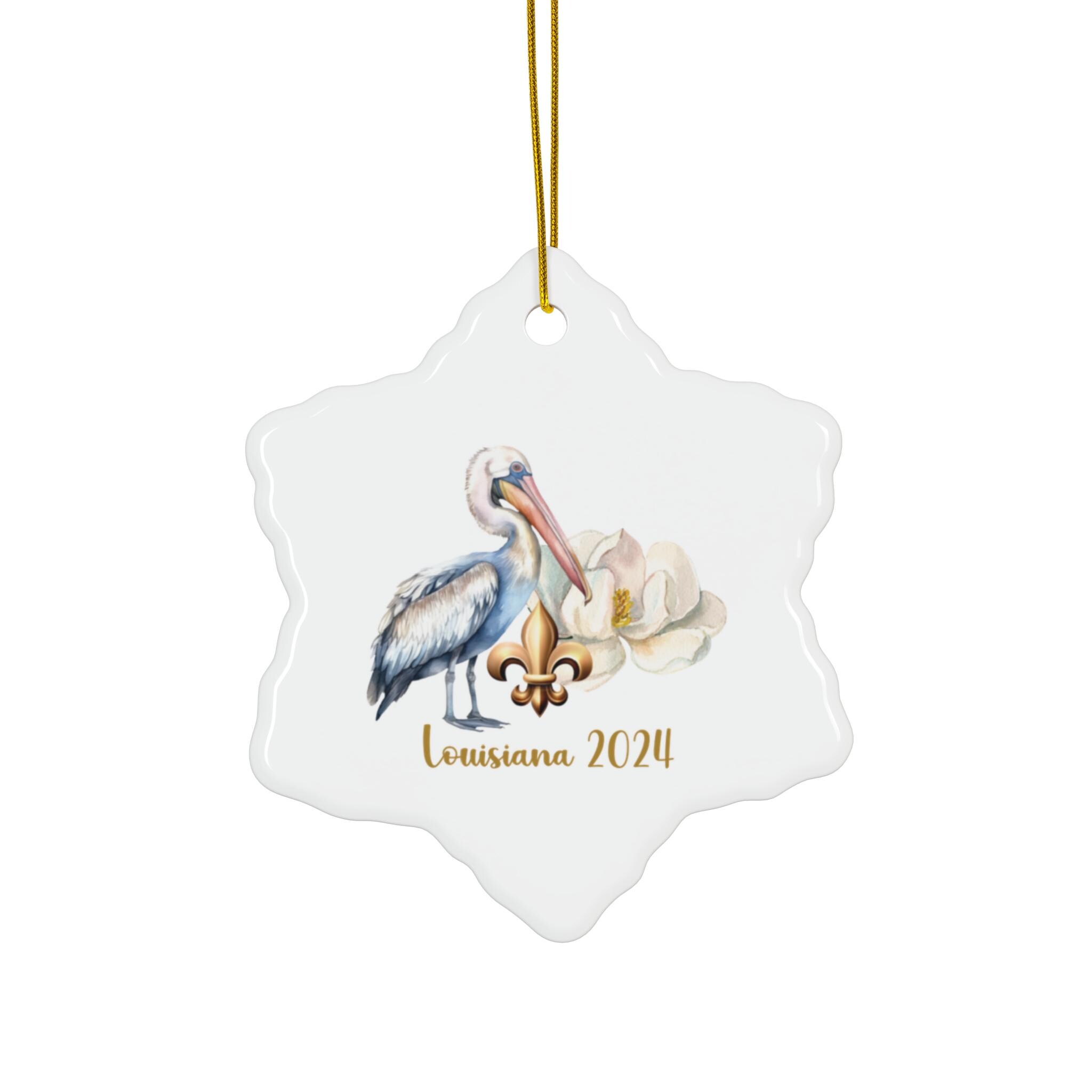 State Christmas Ornament, Louisiana State Bird Flower Travel Keepsake ...