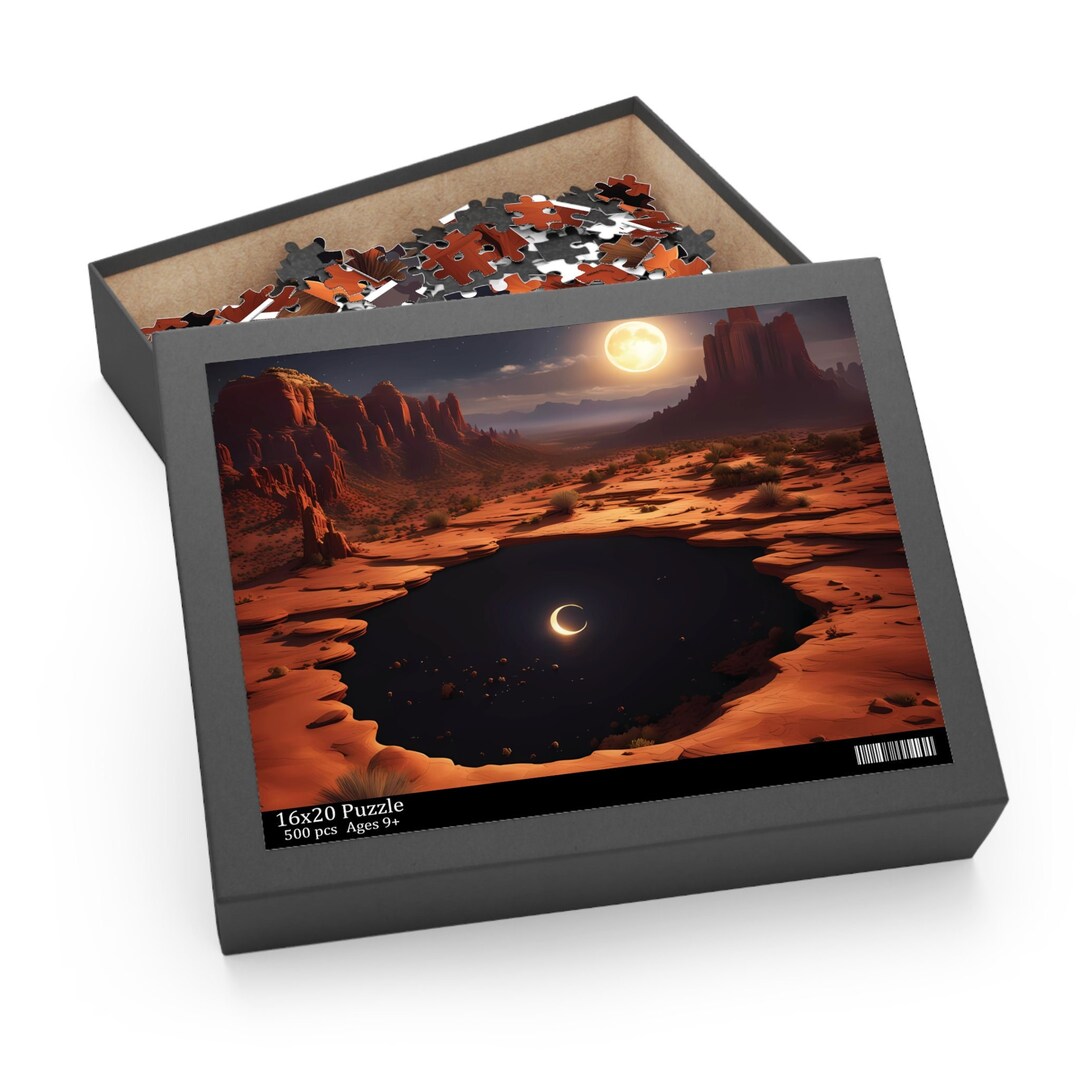 Solar Eclipse in the Desert Puzzle, Arizona Eclipse Keepsake Puzzle ...