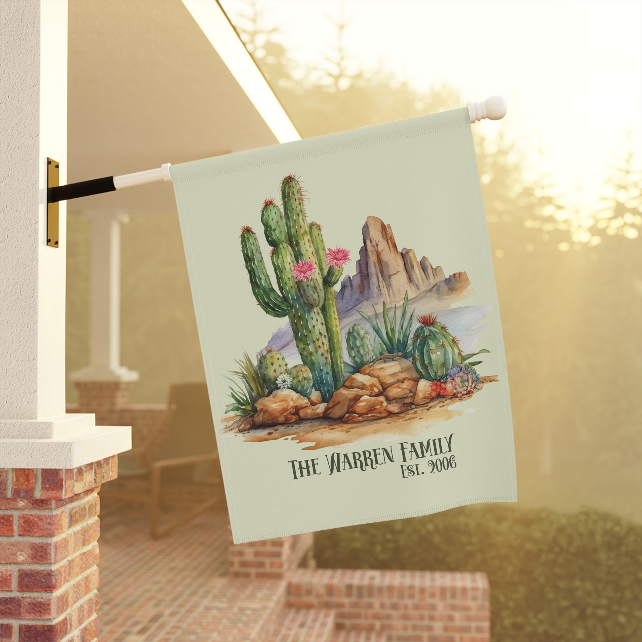 Custom Cactus Garden House Banner, Saguaro Cactus Garden Flag, Arizona ...