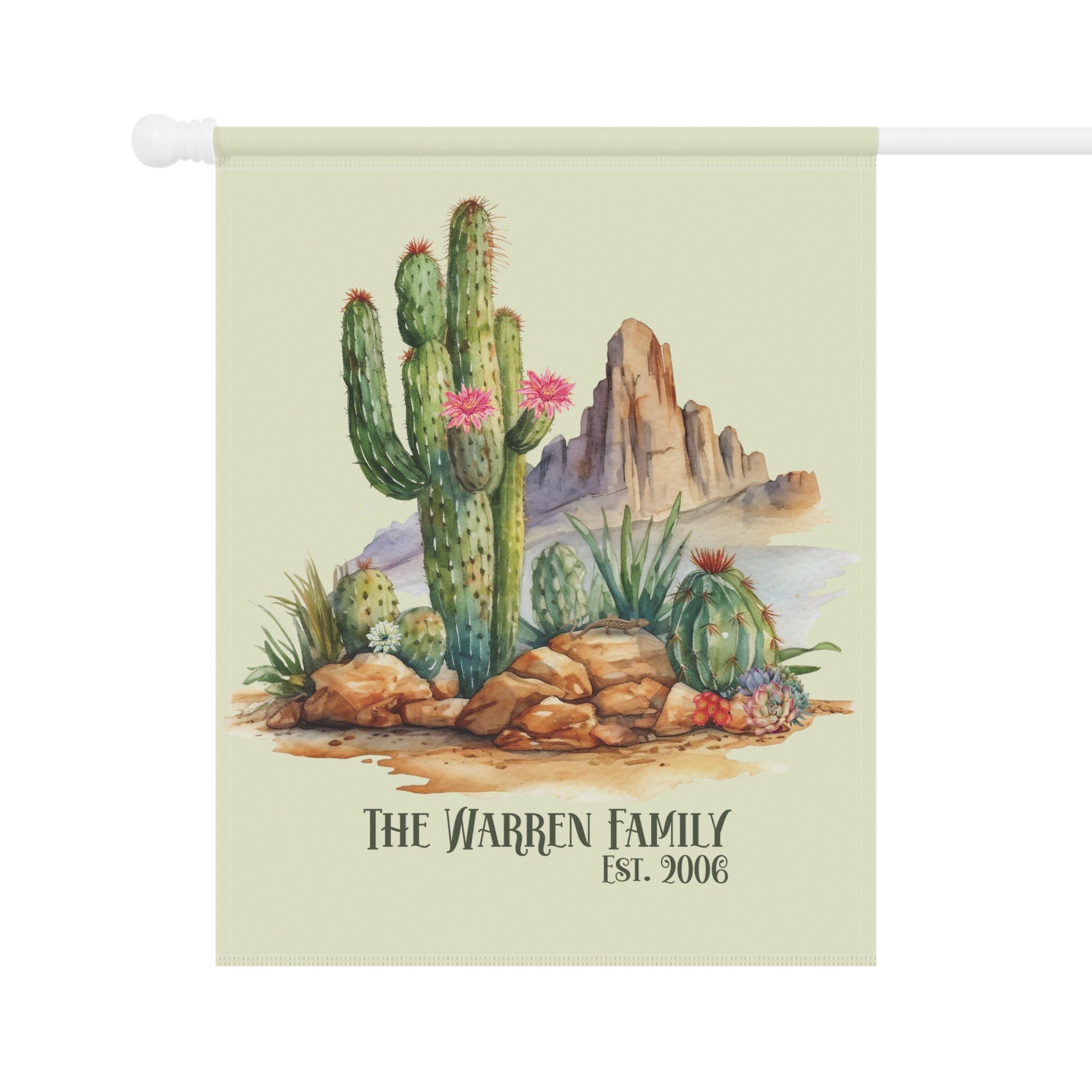 Custom Cactus Garden House Banner, Saguaro Cactus Garden Flag, Arizona ...