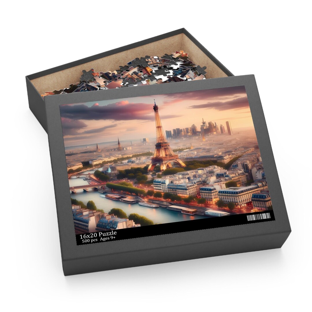 Paris City Puzzle, Eiffel Tower Keepsake, Le Seine River Souvenir, City ...