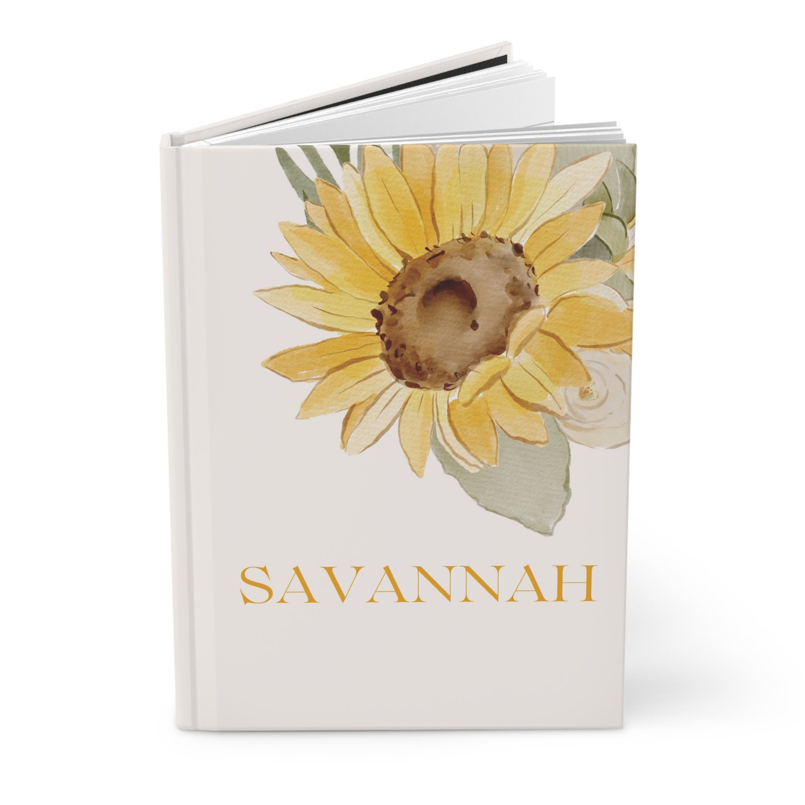 Custom Sunflower Journal, Personalized Floral Journal, Gift for ...