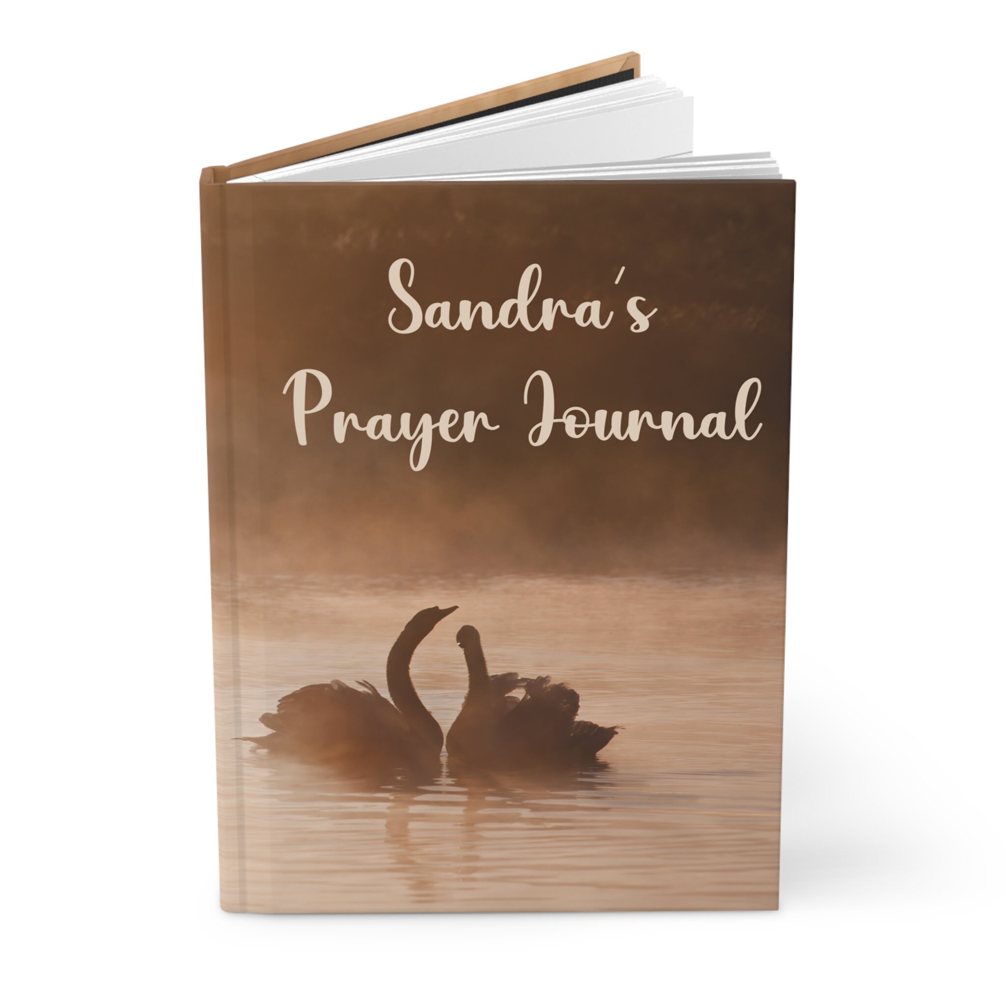 Custom Swan Prayer Journal, Personalized Swan Journal, Custom Gift ...