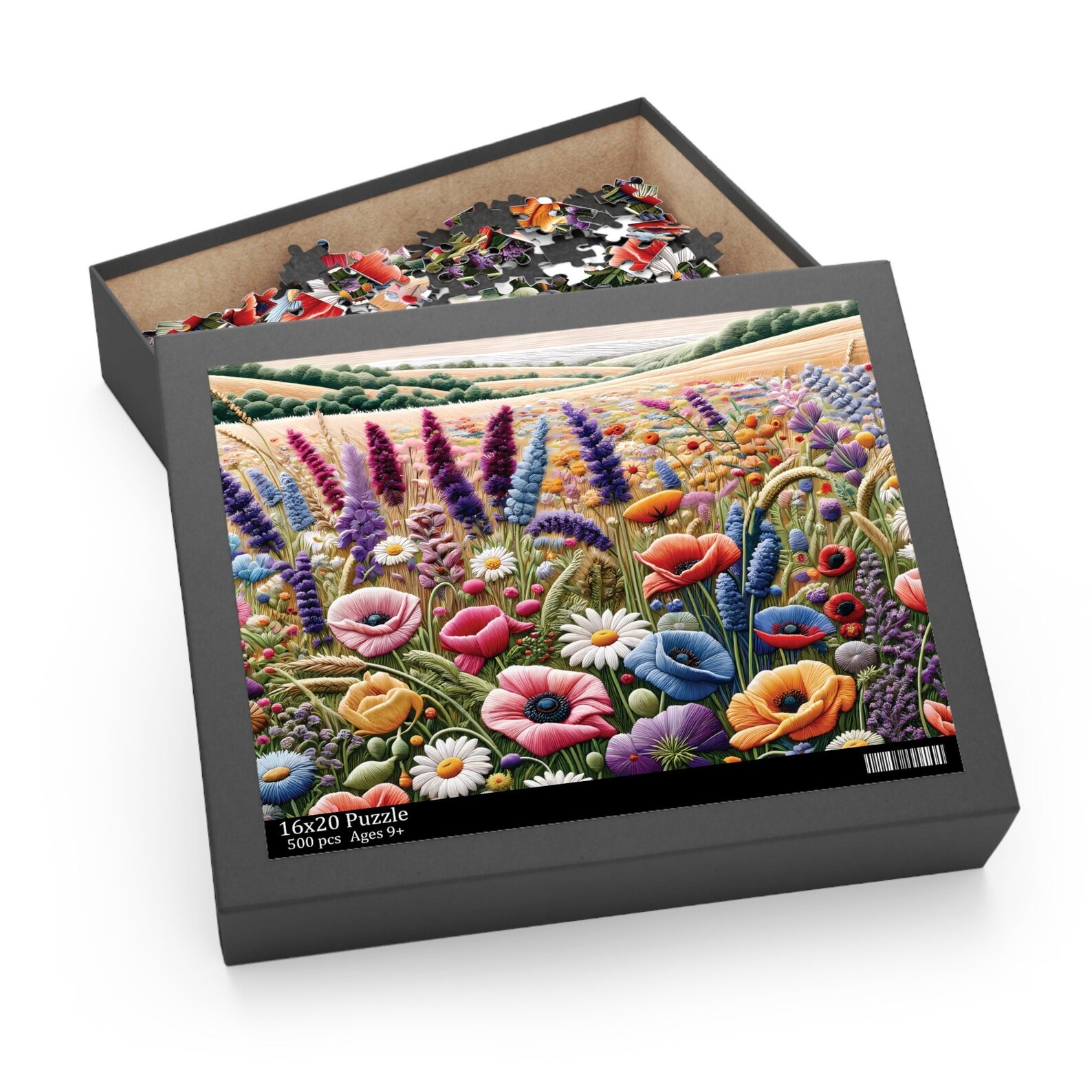 Field of Wildflowers Puzzle, Embroidered Flowers, Puzzle 500 Piece ...
