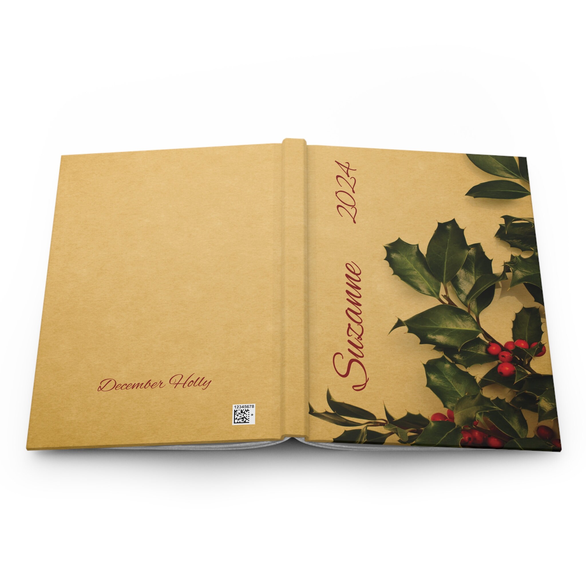 Holly Birth Month Name Journal, Custom Floral Journal, December ...