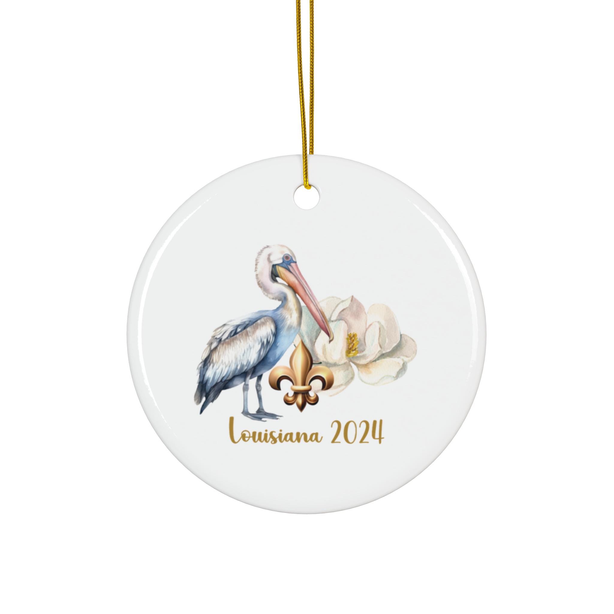 State Christmas Ornament, Louisiana State Bird Flower Travel Keepsake ...