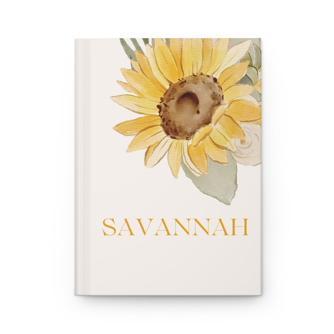 Custom Sunflower Journal, Personalized Floral Journal, Gift for ...